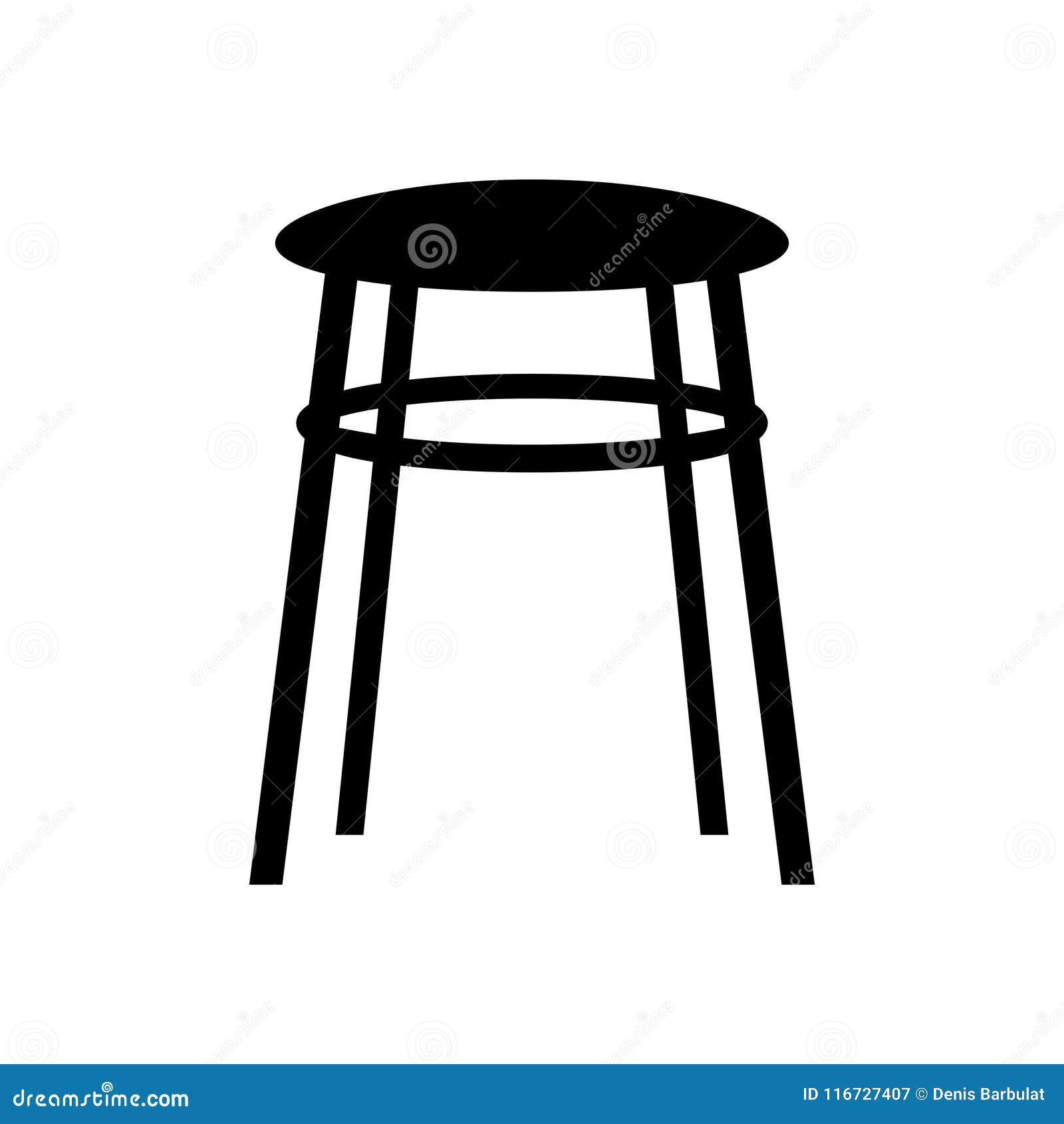 Kitchen stool stock vector. Illustration of icon, symbol - 116727407
