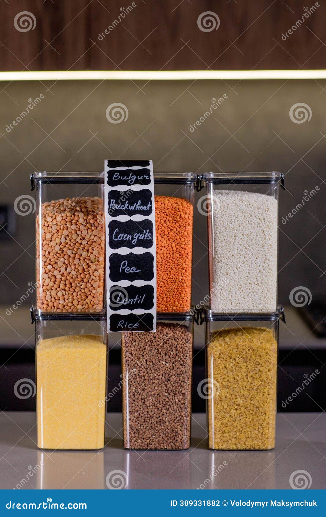 Kitchen Storage Organization Use Plastic Case. Placing and Sorting Food ...