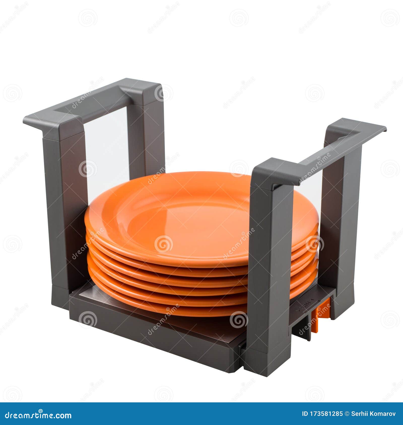Kitchen Storage of Plates in the Organizer Stock Image - Image of ...