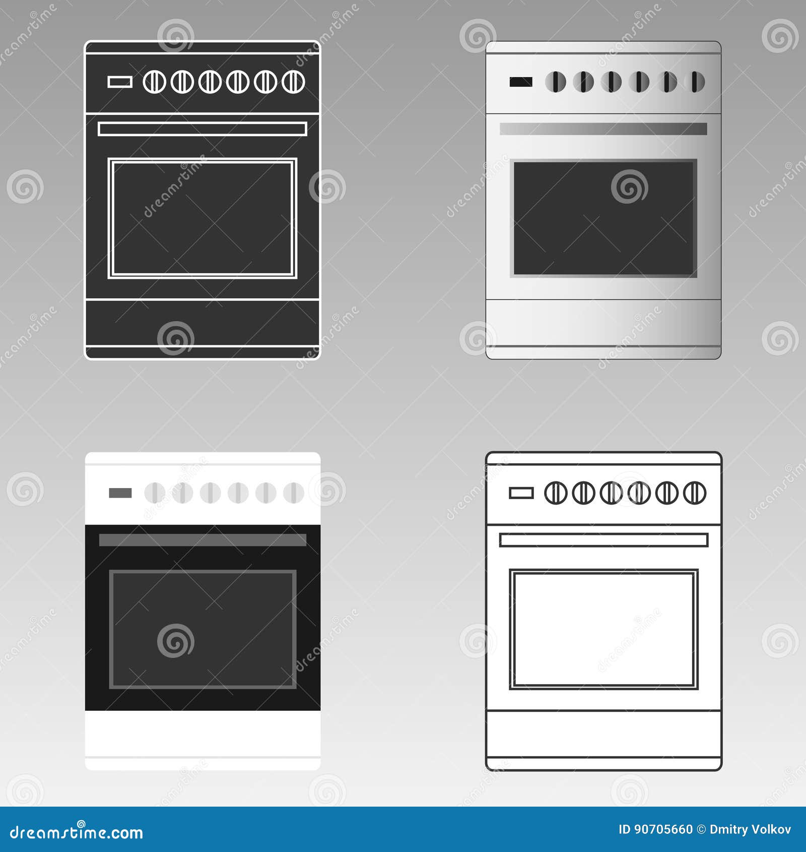 Kitchen stove stock illustration. Illustration of electronic - 90705660