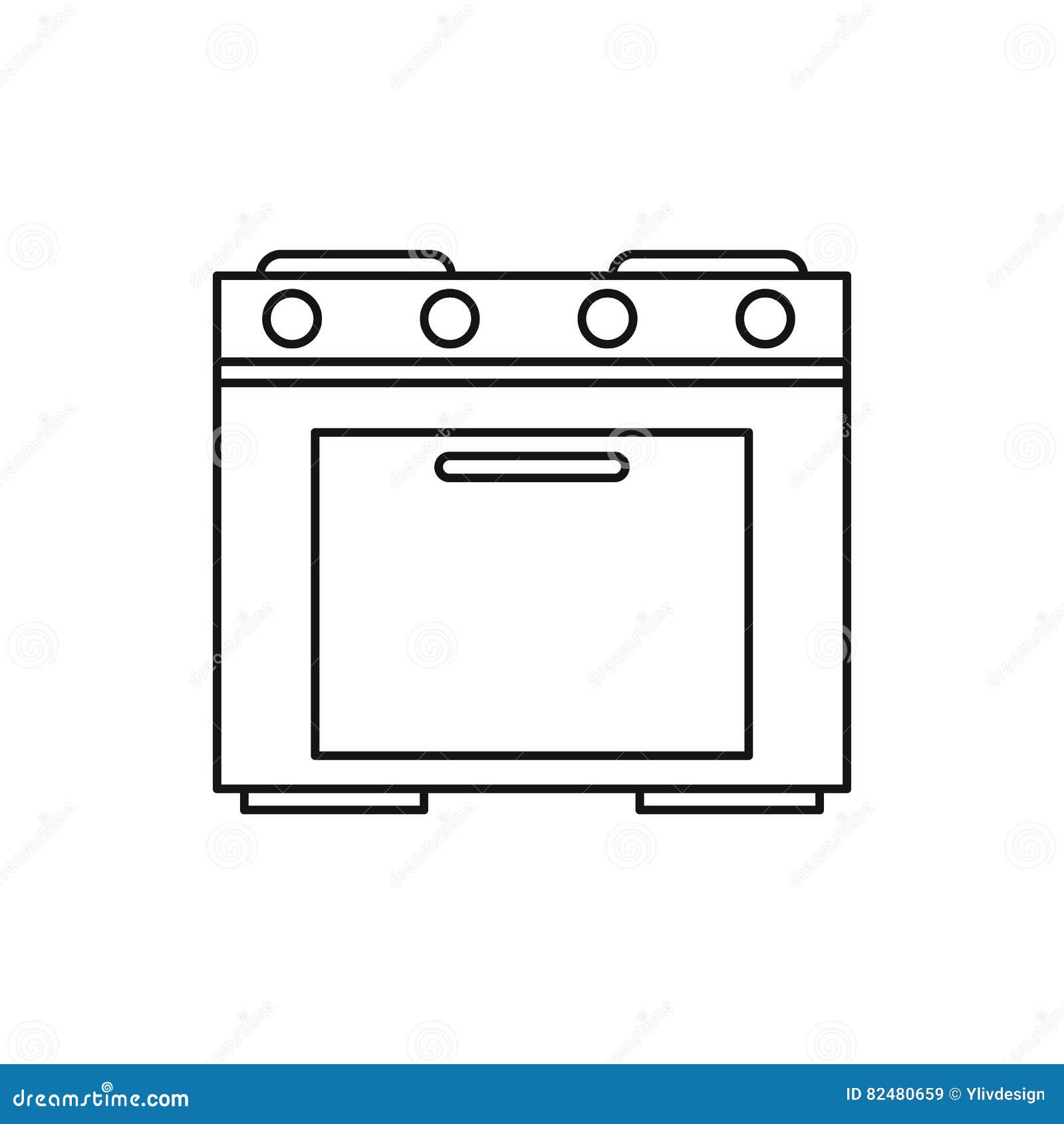 Kitchen Stove Icon, Outline Style Stock Vector - Illustration of flame ...
