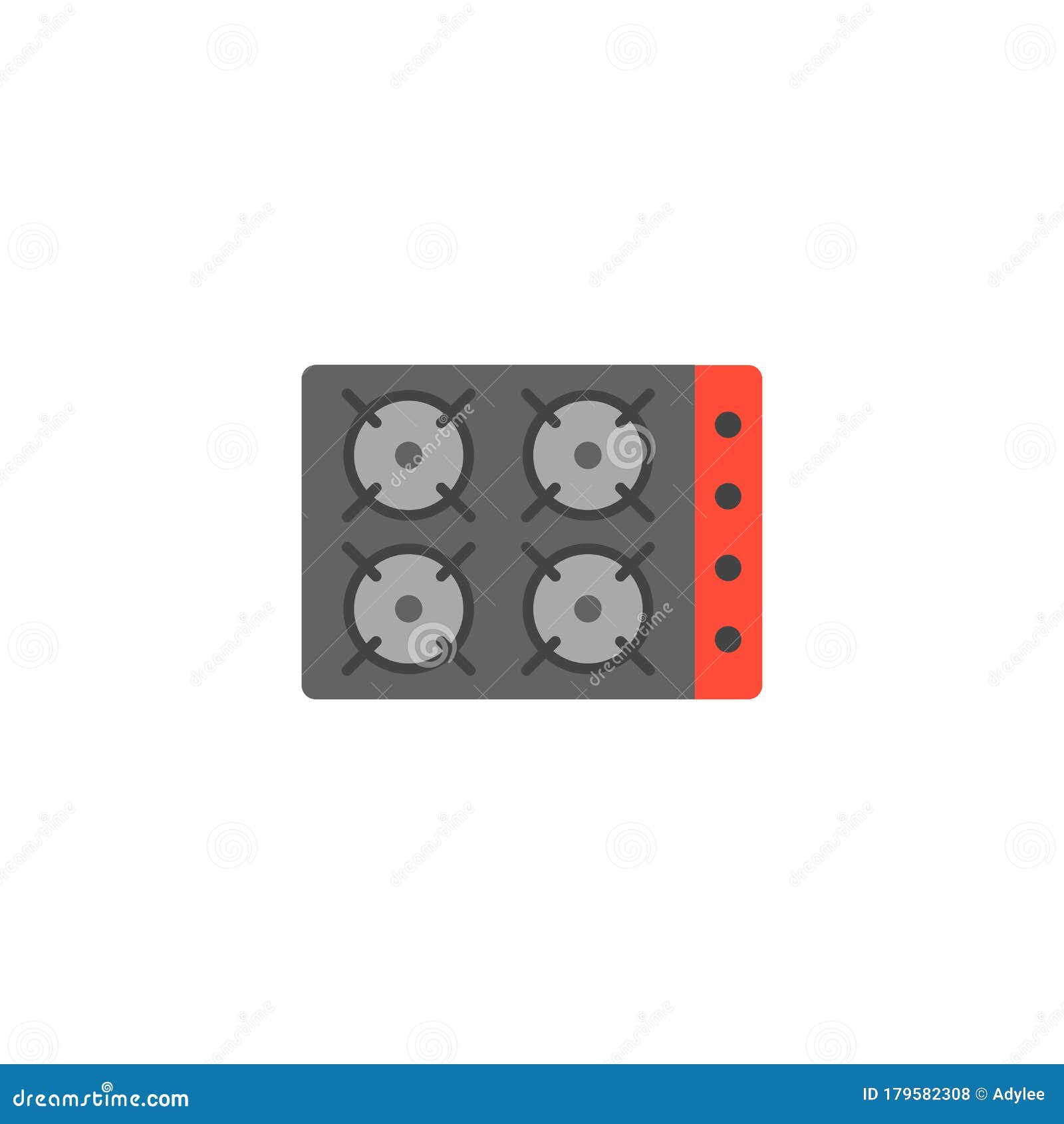 Kitchen Stove Top View Vector Icon Symbol Isolated on White Background ...