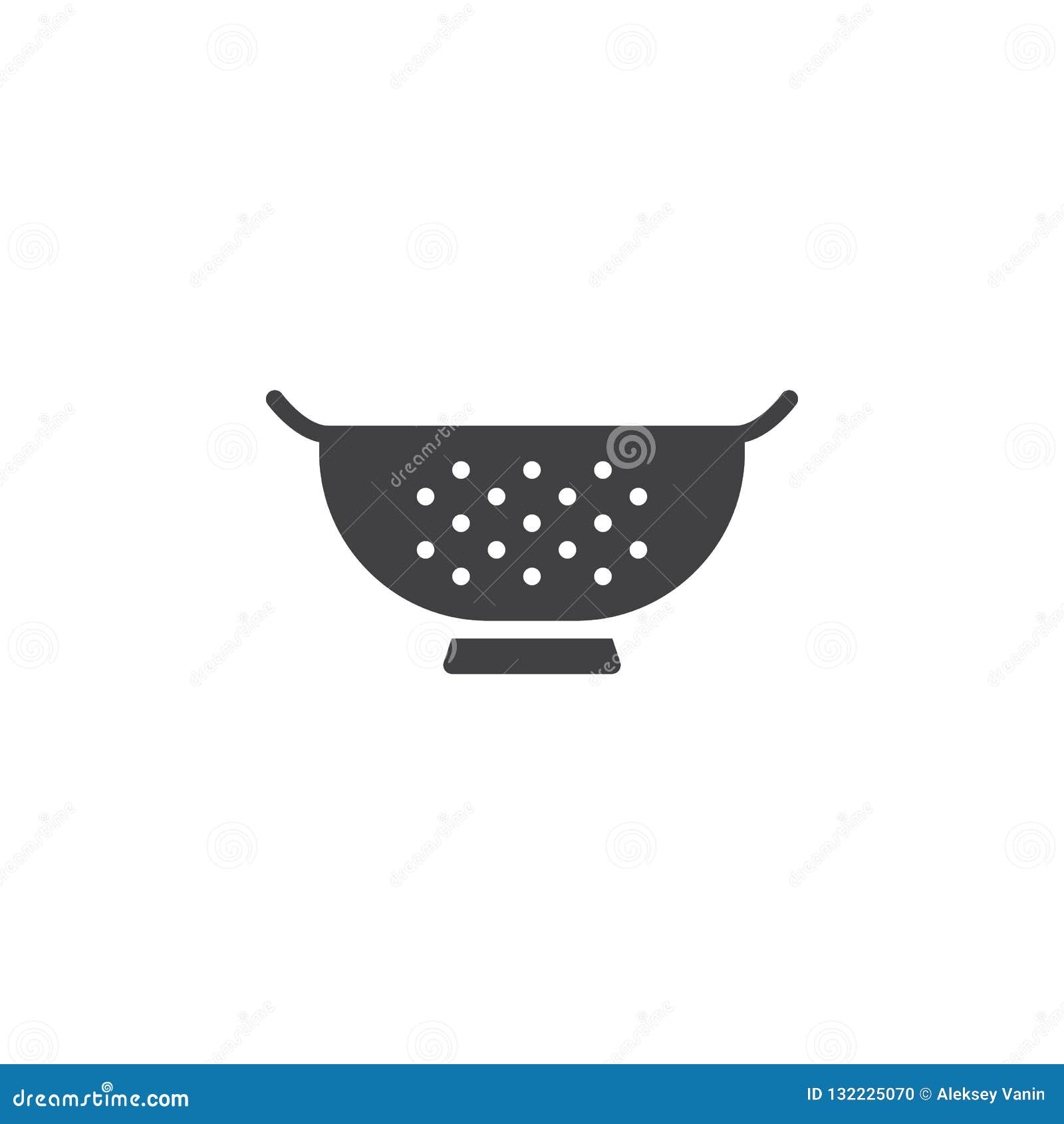 Kitchen Strainer Vector Icon Stock Vector - Illustration of pictogram ...
