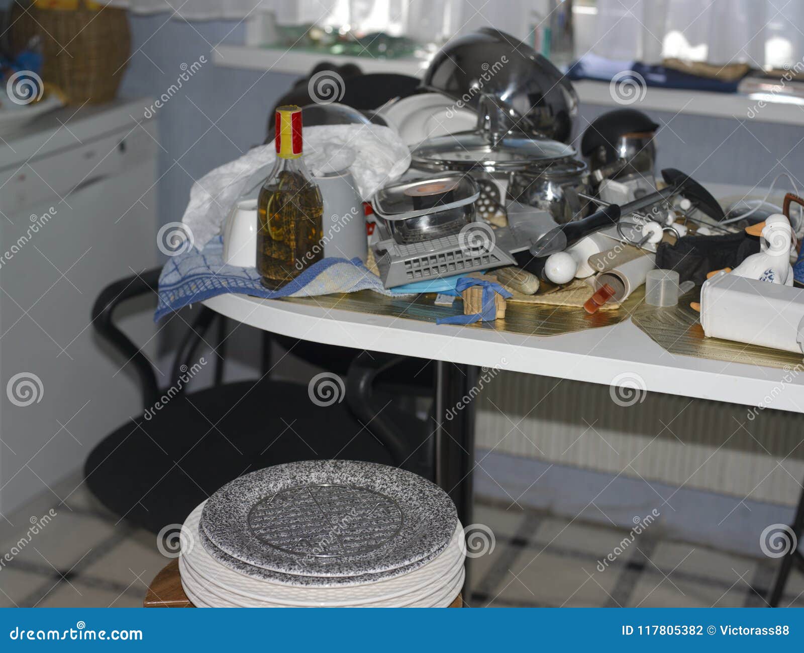 Kitchen Stuff Stack stock photo. Image of utensils, mess - 117805382