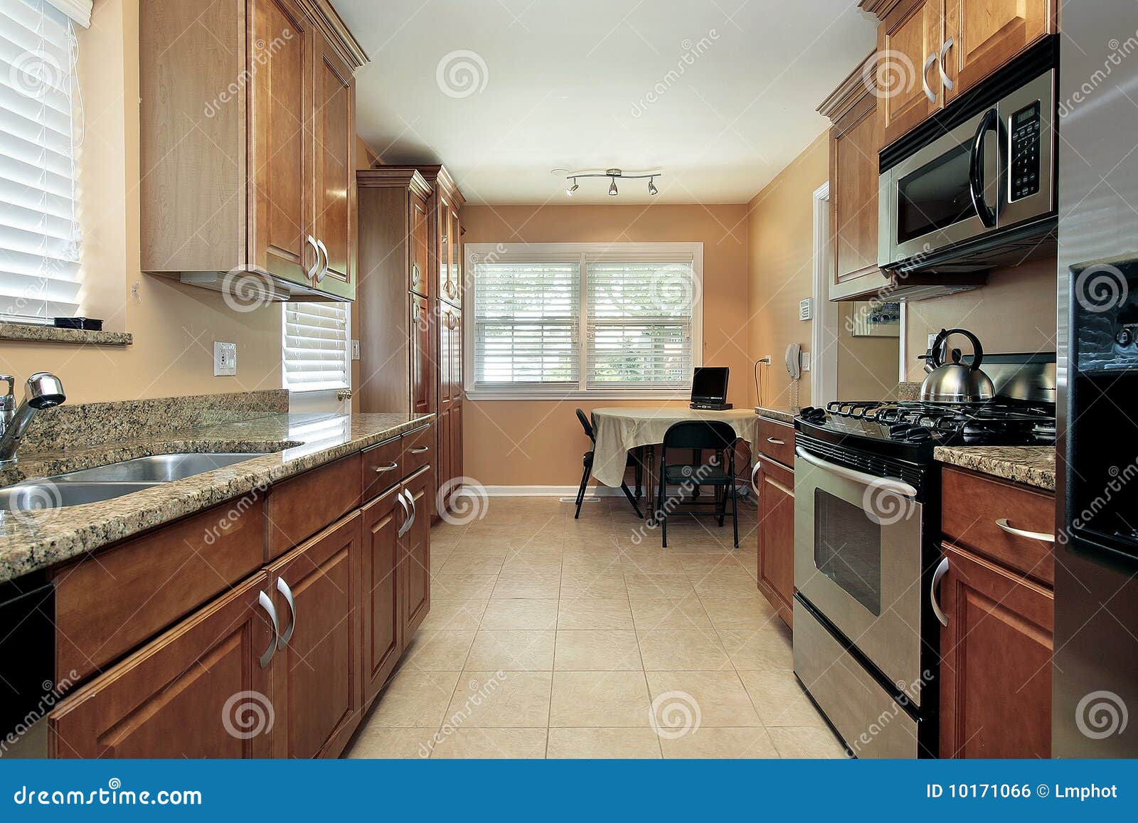 Kitchen in suburban home stock photo. Image of appliance - 10171066