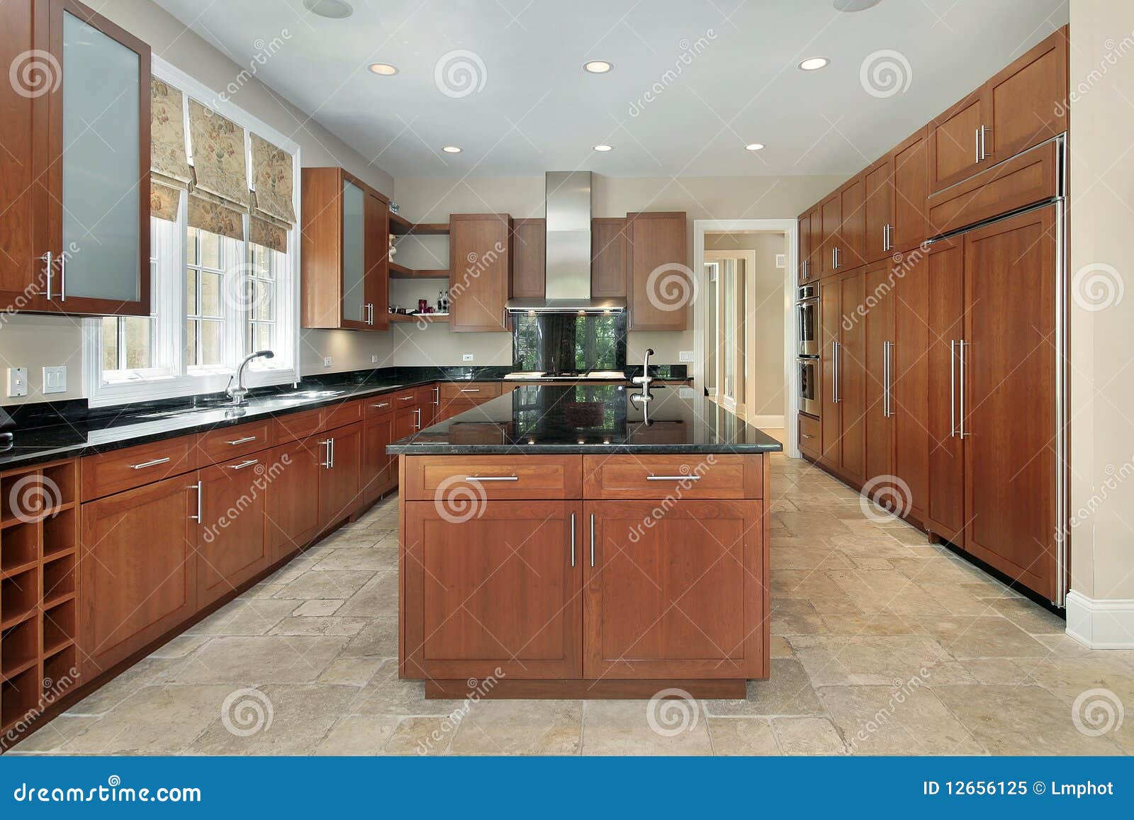 Kitchen in suburban home stock image. Image of residence - 12656125