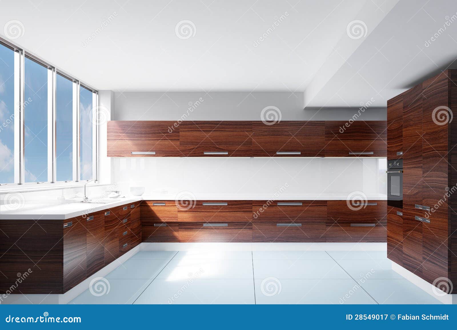 Kitchen in sunlight stock illustration. Illustration of cupboard - 28549017