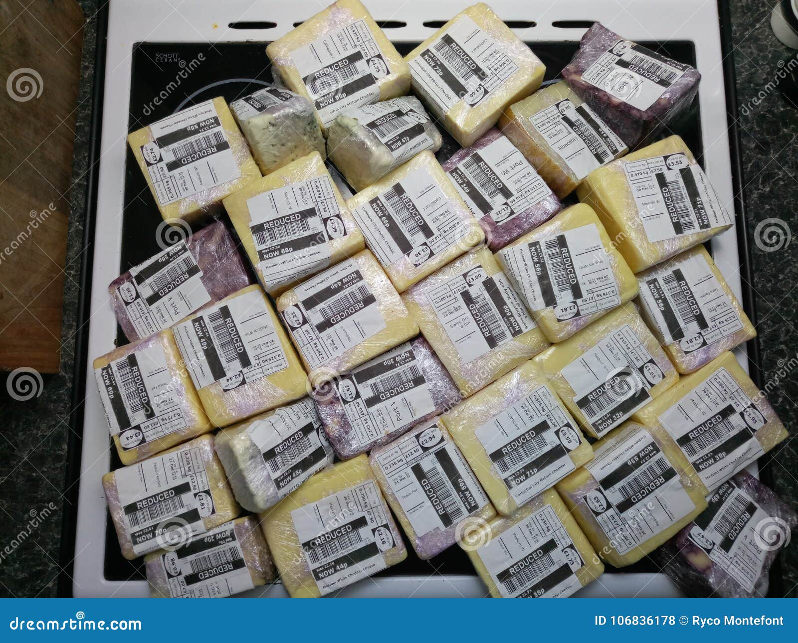 Cheese Blocks with Packaging Editorial Stock Photo - Image of surface ...