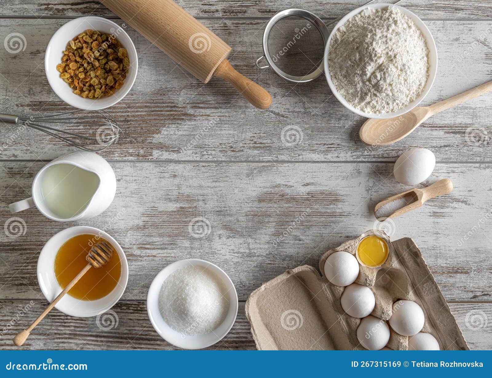 Kitchen Surface and Products for Baking. Stock Image - Image of surface ...