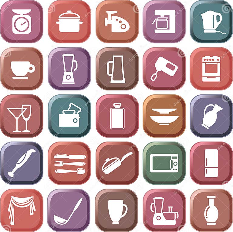 Kitchen symbols stock vector. Illustration of drink, icons - 8726397
