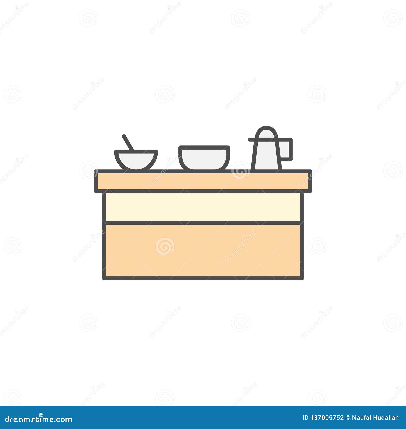 Kitchen Table with Appliances Icon. Kitchen Appliances for Cooking ...