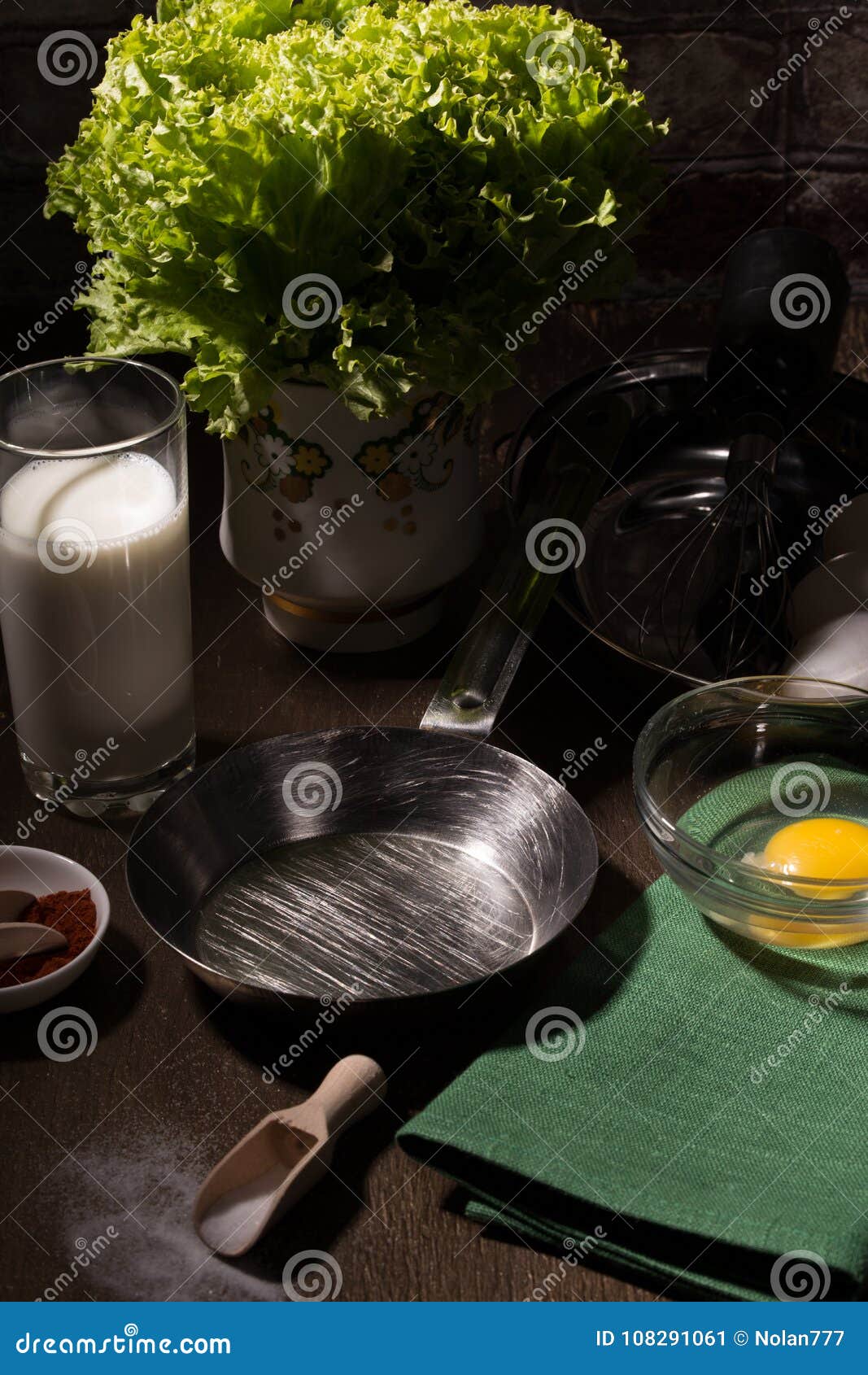 Kitchen Table during Coocing Stock Image - Image of food, homemade ...