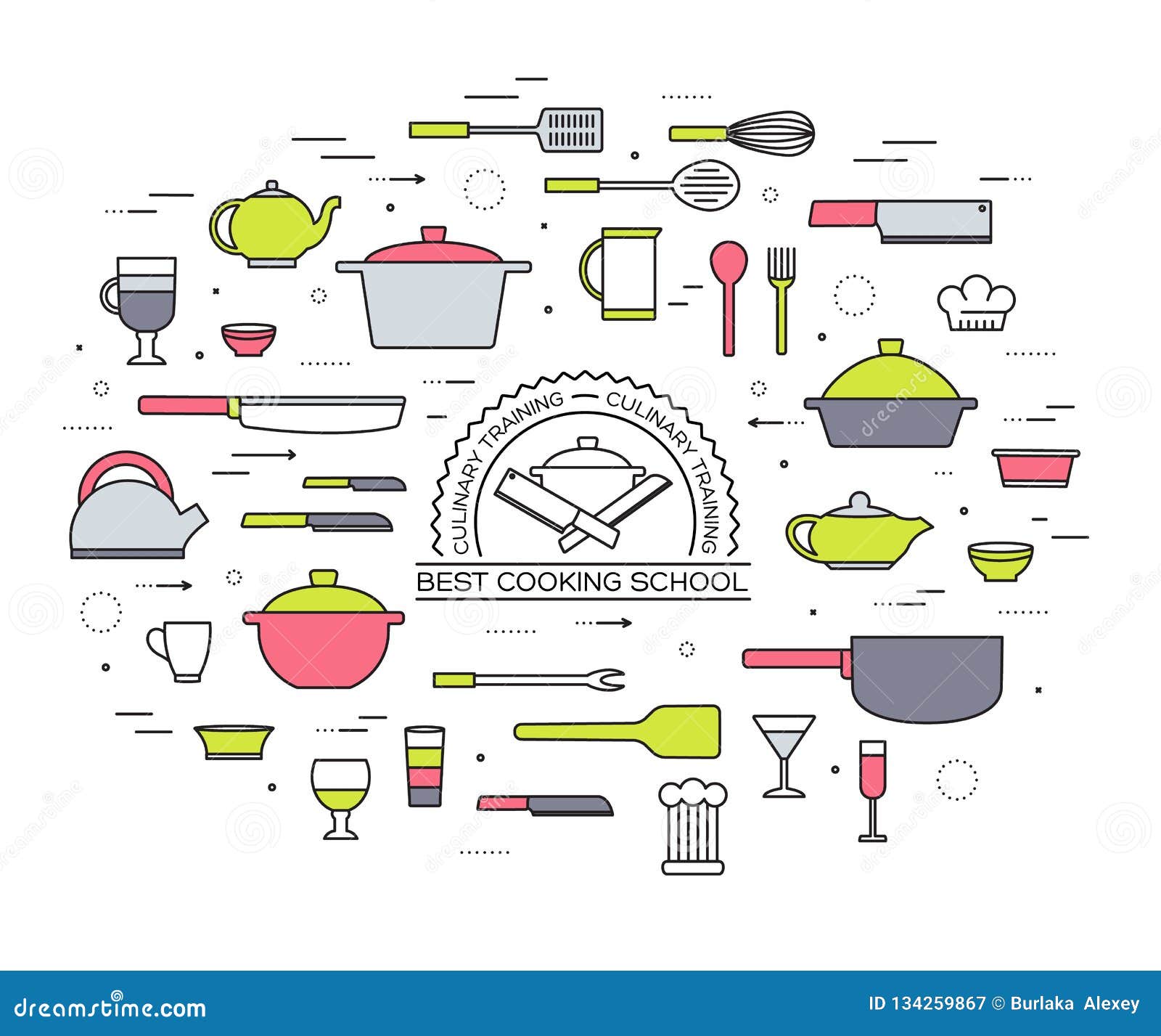 Kitchen Table for Cooking in House Vector Illustration for Web and ...