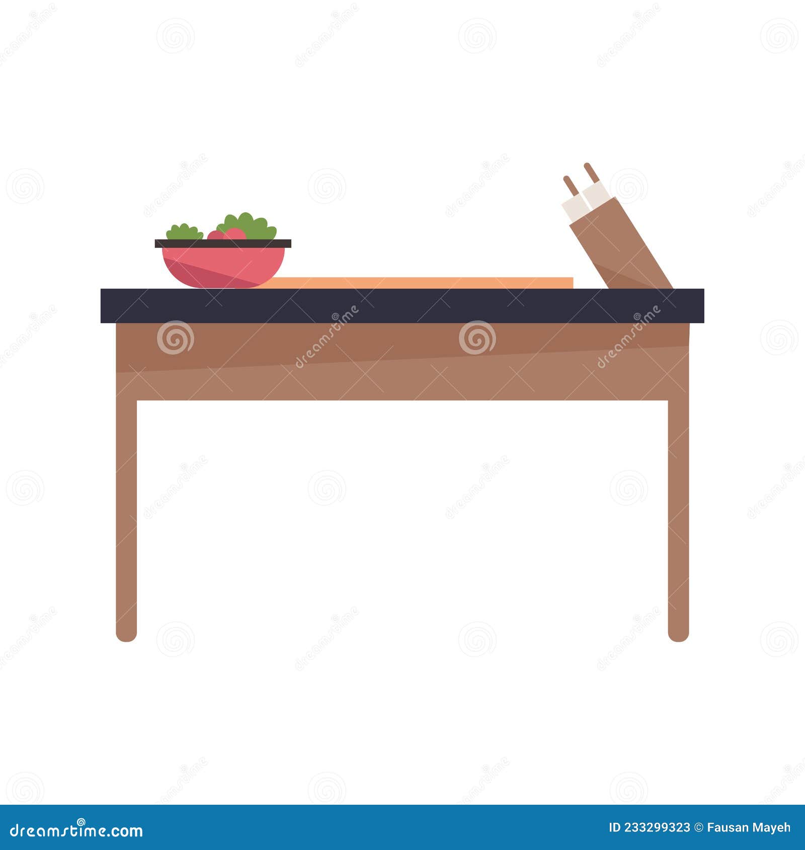 Kitchen Table Design Vector Illustration Stock Vector - Illustration of ...