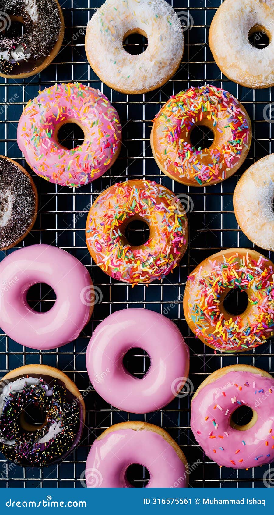 Kitchen Table Donuts, a Delightful Pastry Display Stock Illustration ...