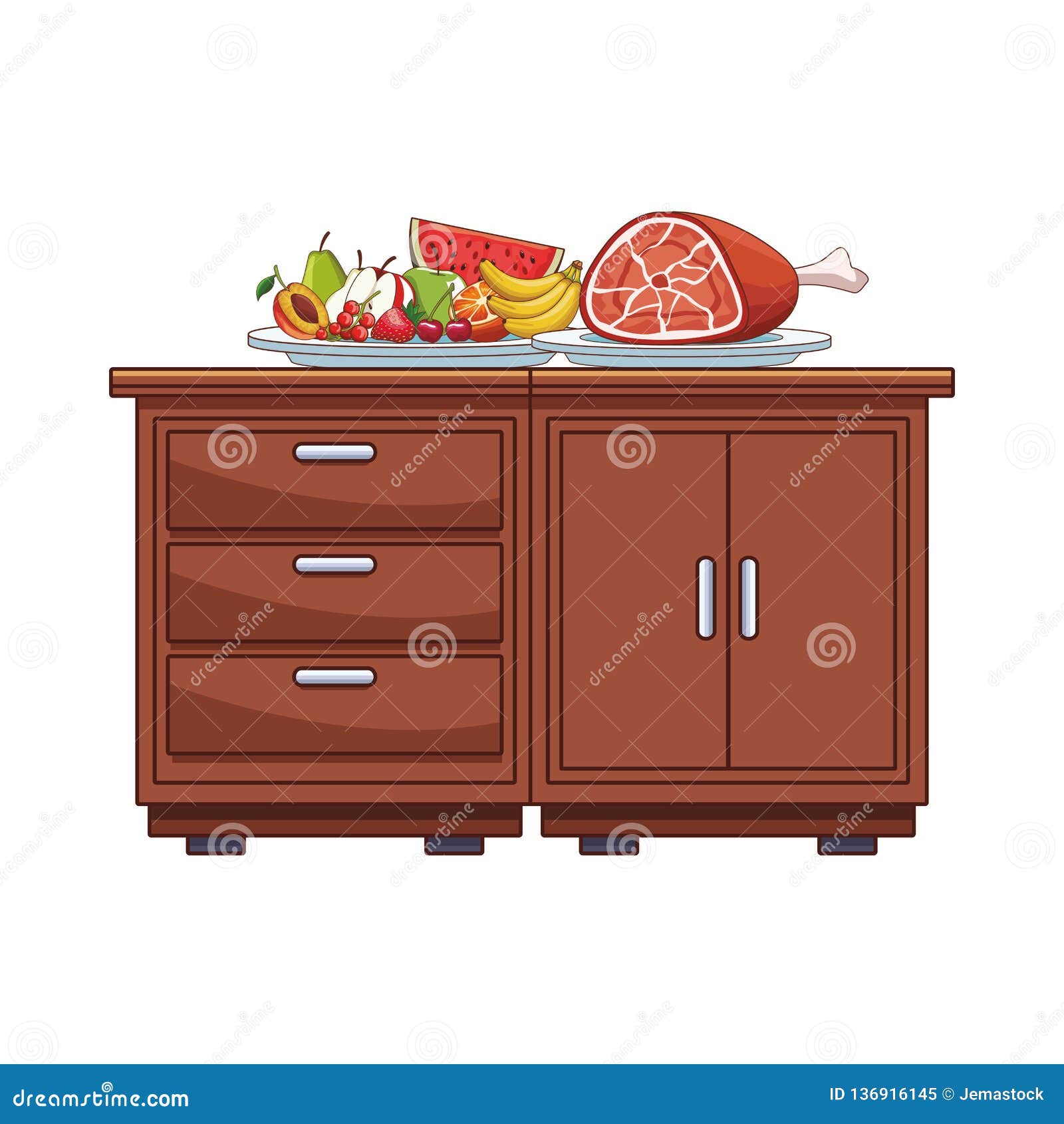 Food Trays Template. Cartoon Icon Design Template With Various Models ...