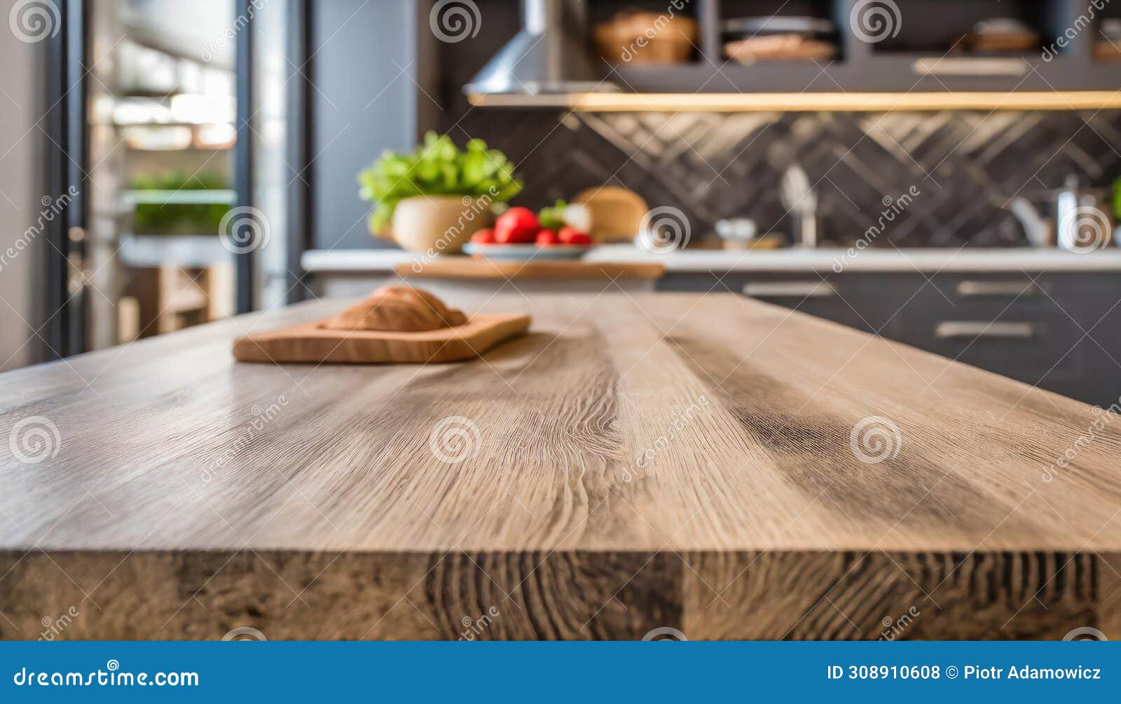 Kitchen Table Front View, Wooden Table Stock Illustration ...