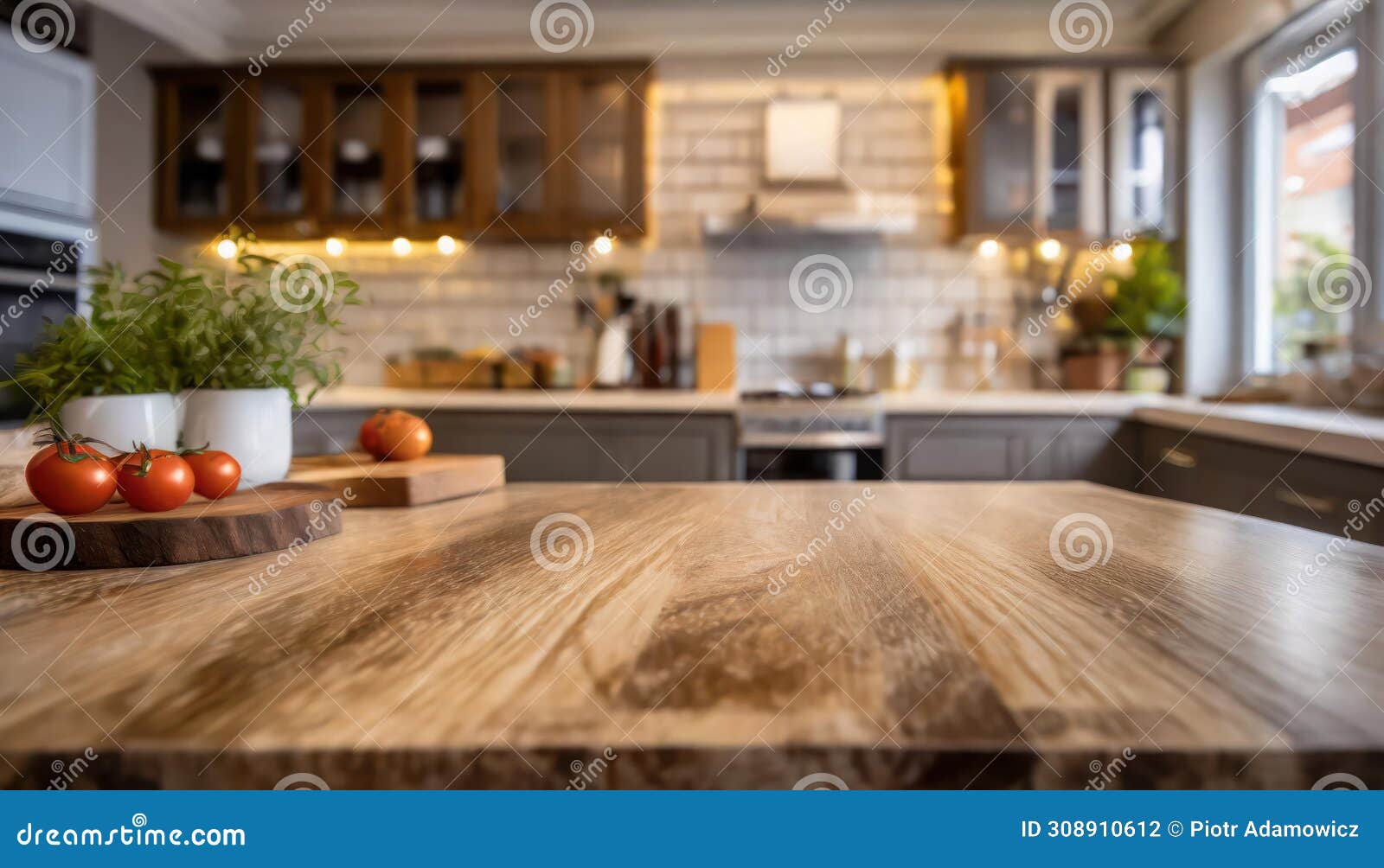 Kitchen Table Front View, Wooden Table Stock Illustration ...