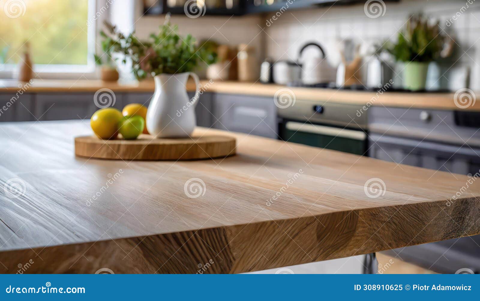Kitchen Table Front View, Wooden Table Stock Illustration ...
