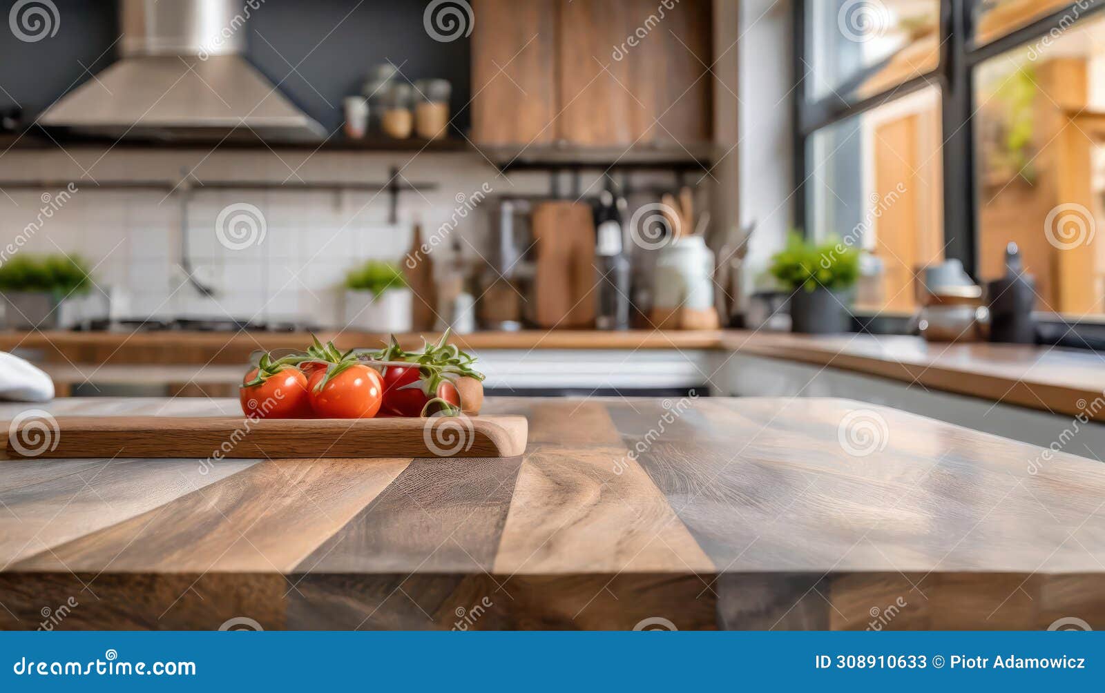 Kitchen Table Front View, Wooden Table Stock Illustration ...