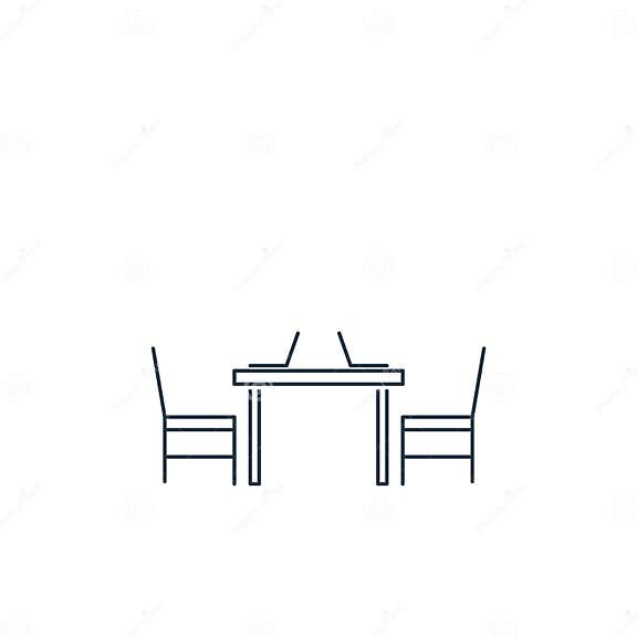 Kitchen Table Icon Vector from Furniture Concept. Thin Line ...