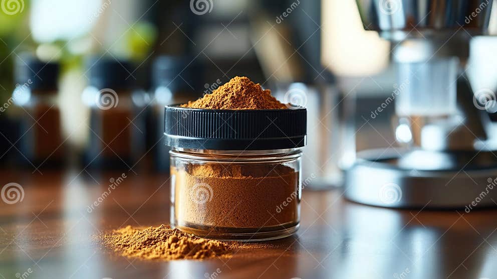 Kitchen Table with Open Jar of Ground Cinnamon and Lead Contamination ...