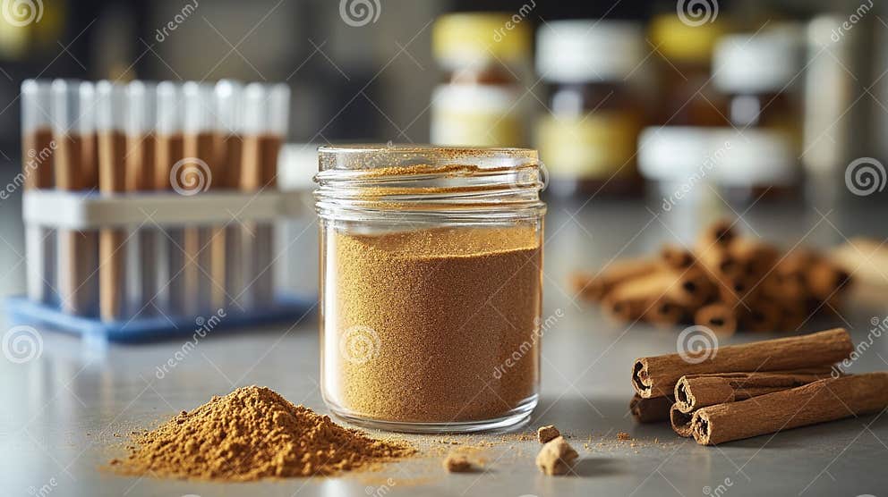 Kitchen Table with Open Jar of Ground Cinnamon and Lead Contamination ...