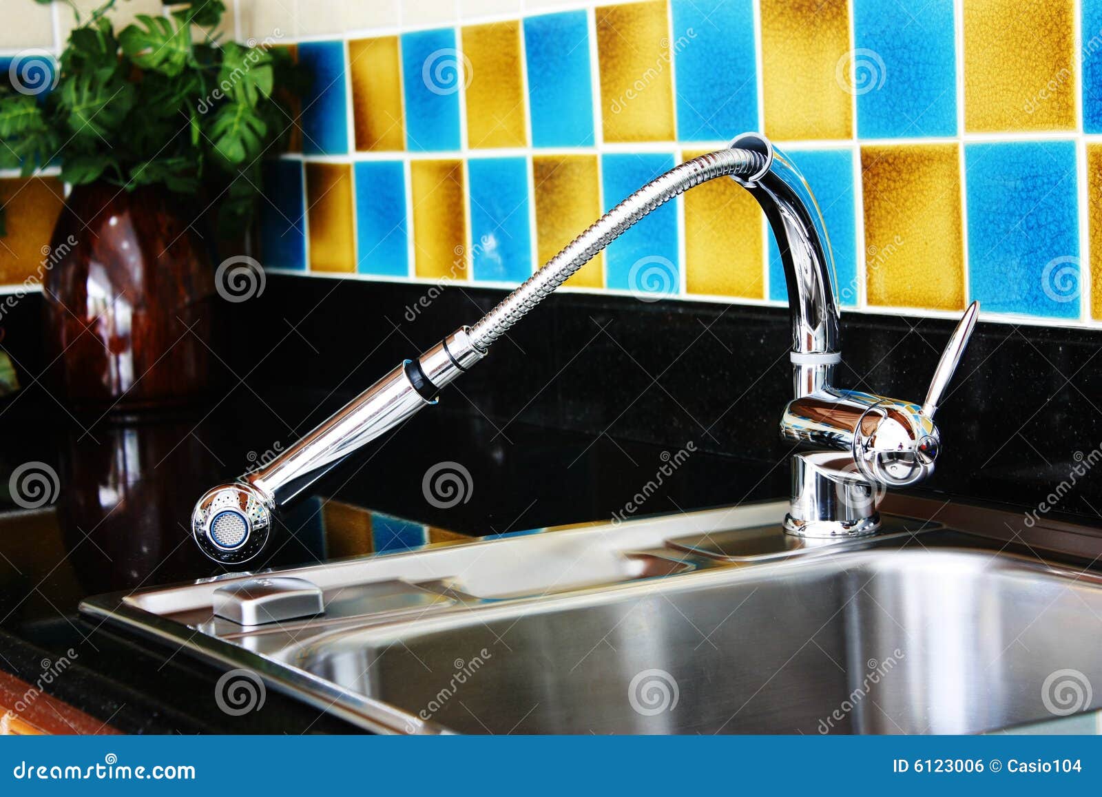 Kitchen Tap stock photo. Image of sink, home, modern, kitchen - 6123006