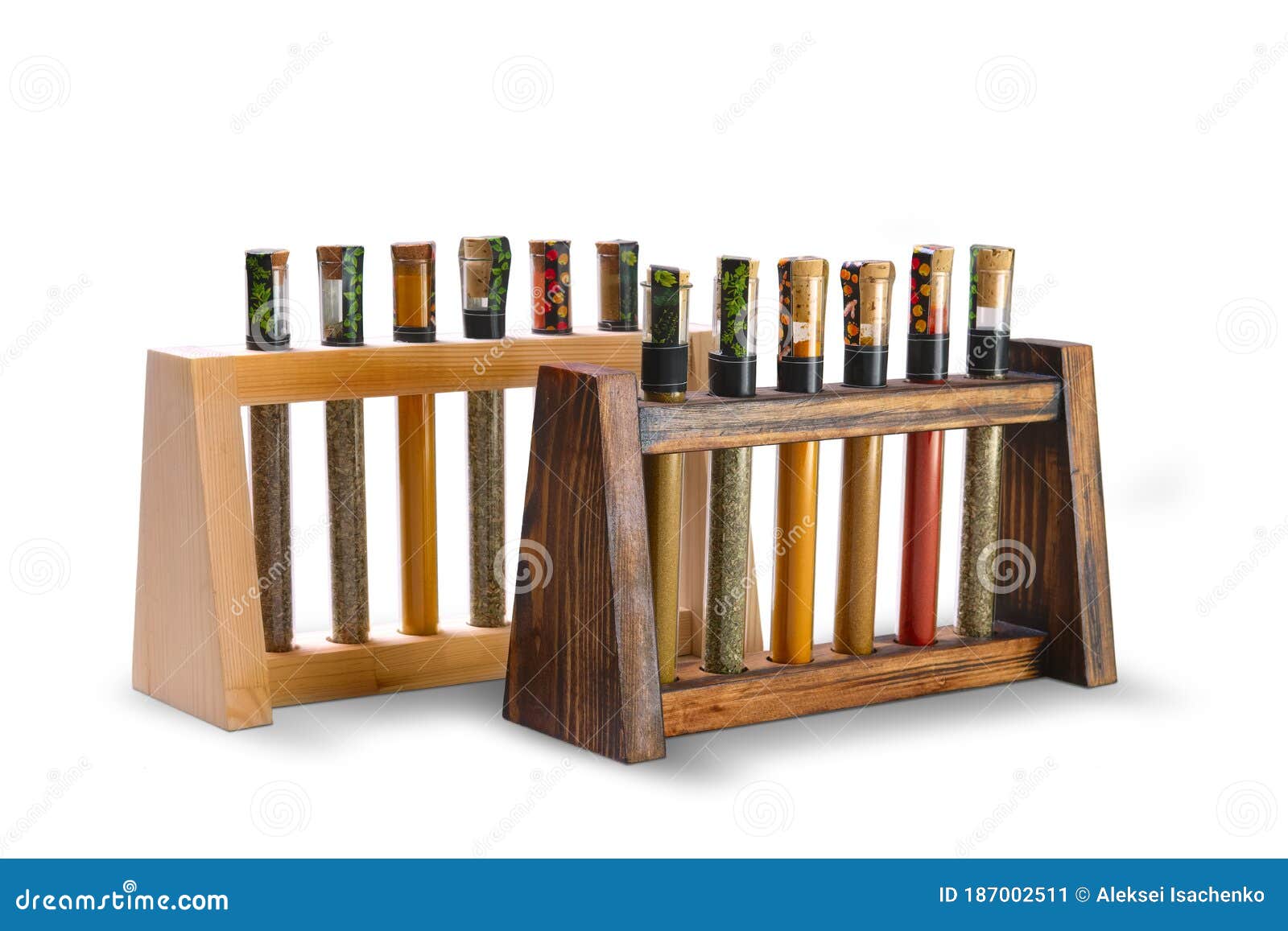 Kitchen Test-tubes Spice Rack. Variety of Spices in Test Tubes Stock ...