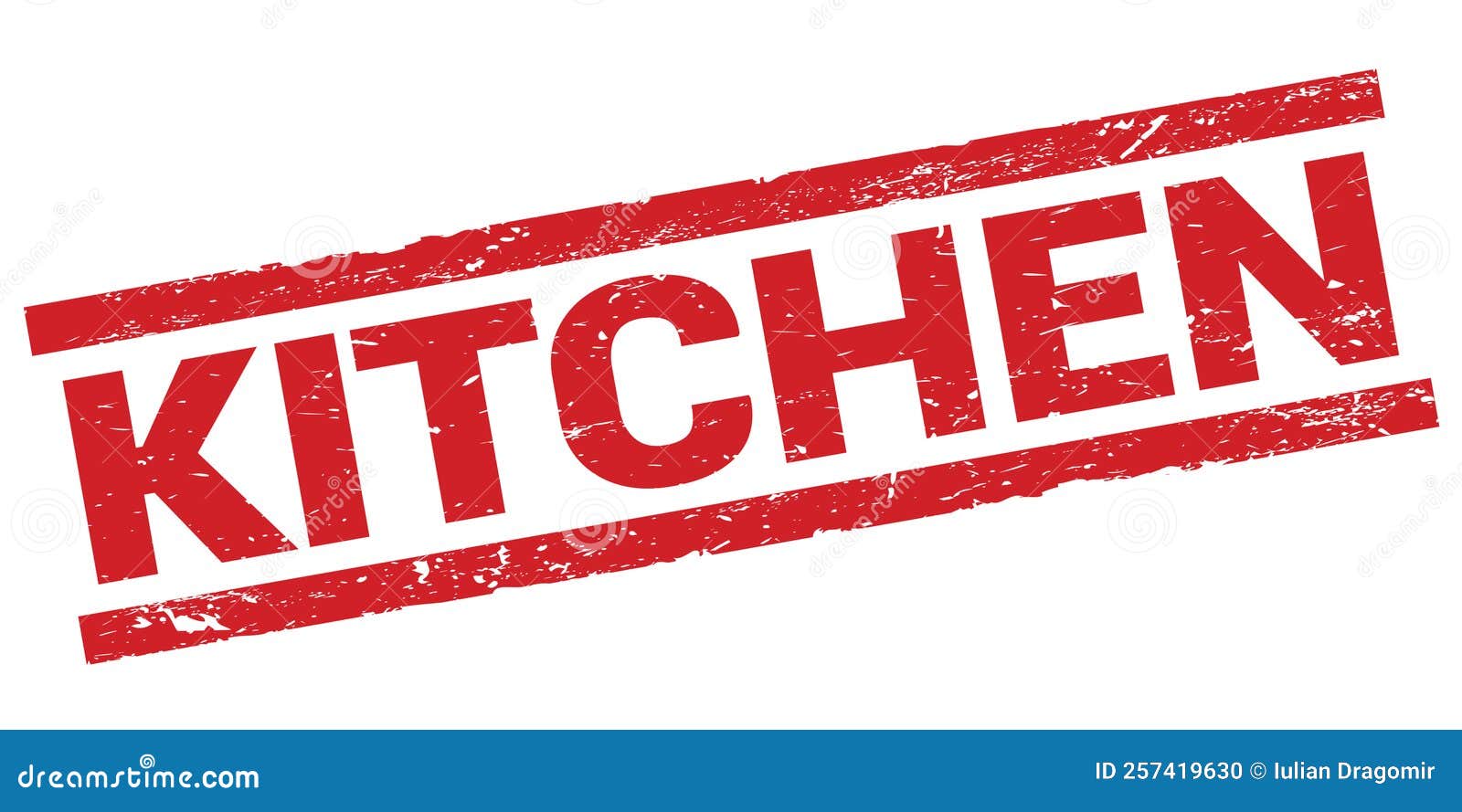 KITCHEN Text on Red Rectangle Stamp Sign Stock Photo - Image of button ...