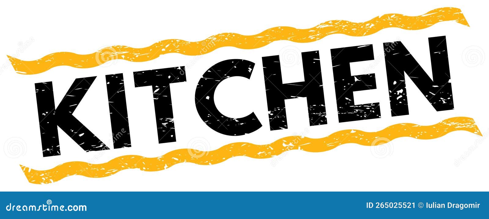 KITCHEN Text on Yellow-black Lines Stamp Sign Stock Illustration ...