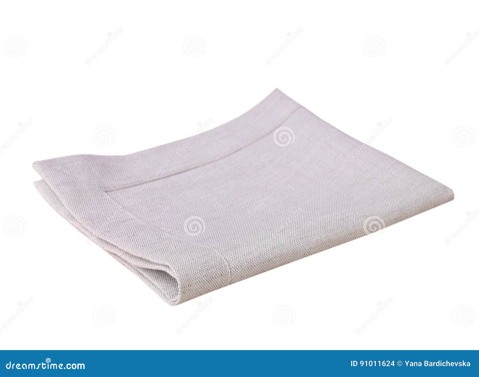 Kitchen Textile Cloth Folded Isolated on White. Stock Photo - Image of ...