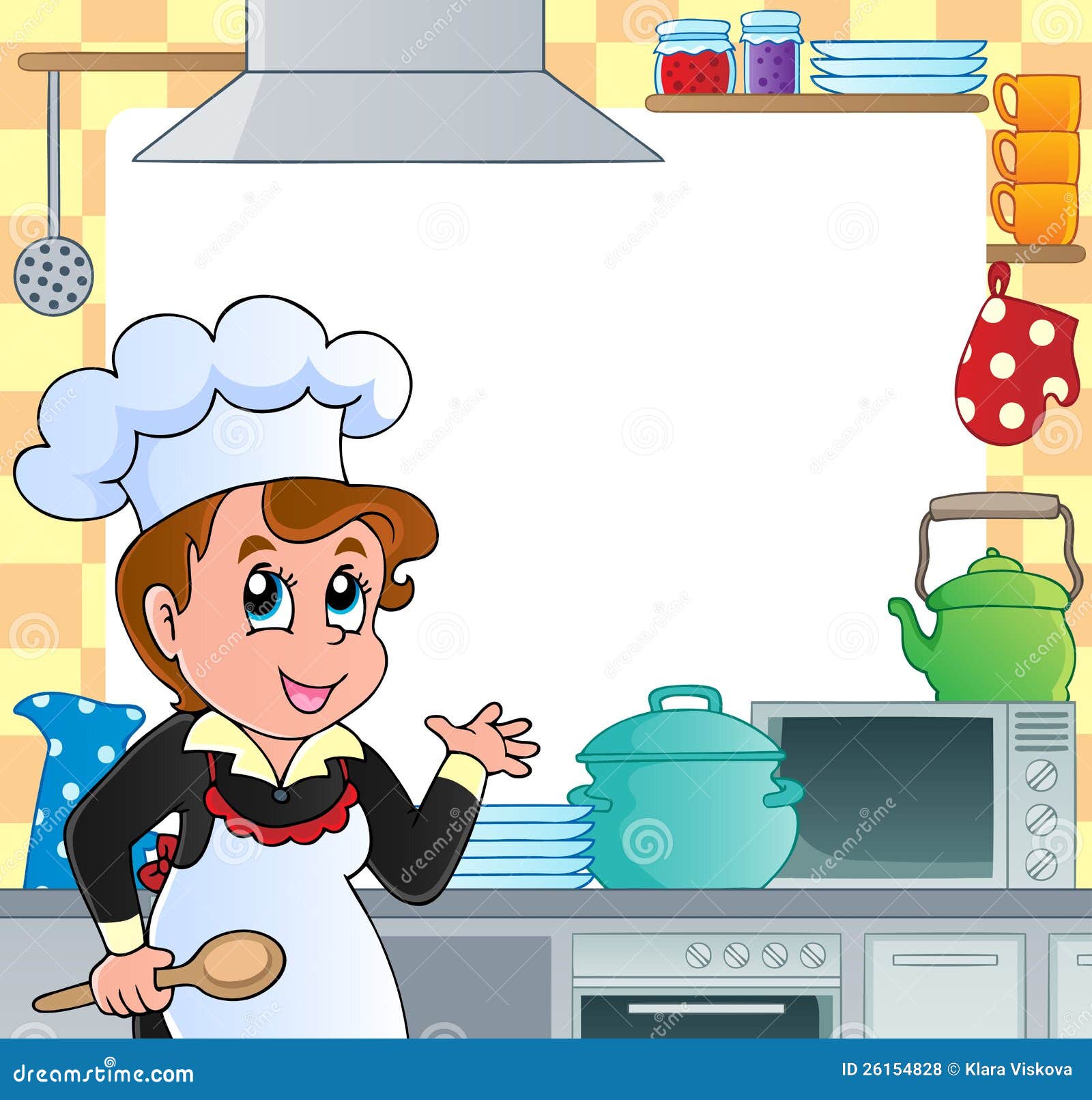 Kitchen theme frame 2 stock vector. Illustration of composition - 26154828