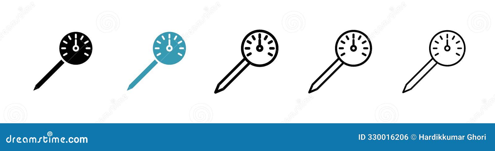 Kitchen Thermometer Icon Vector Set on White Background Stock ...