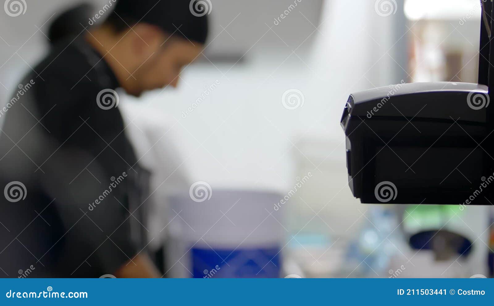 Kitchen Ticket Printer with Hispanic Chefs As Background Stock Video ...