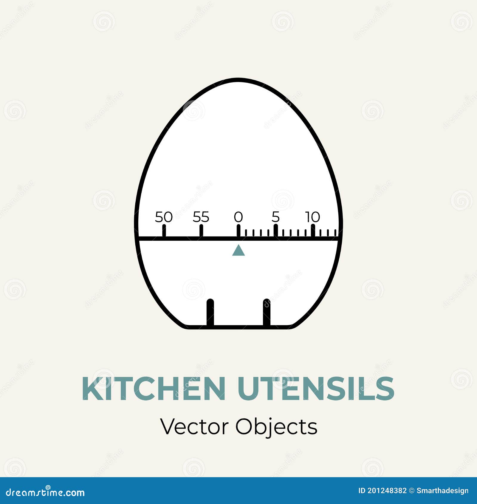 Kitchen Timer Egg Vector Illustration. Vector Line Illustration ...