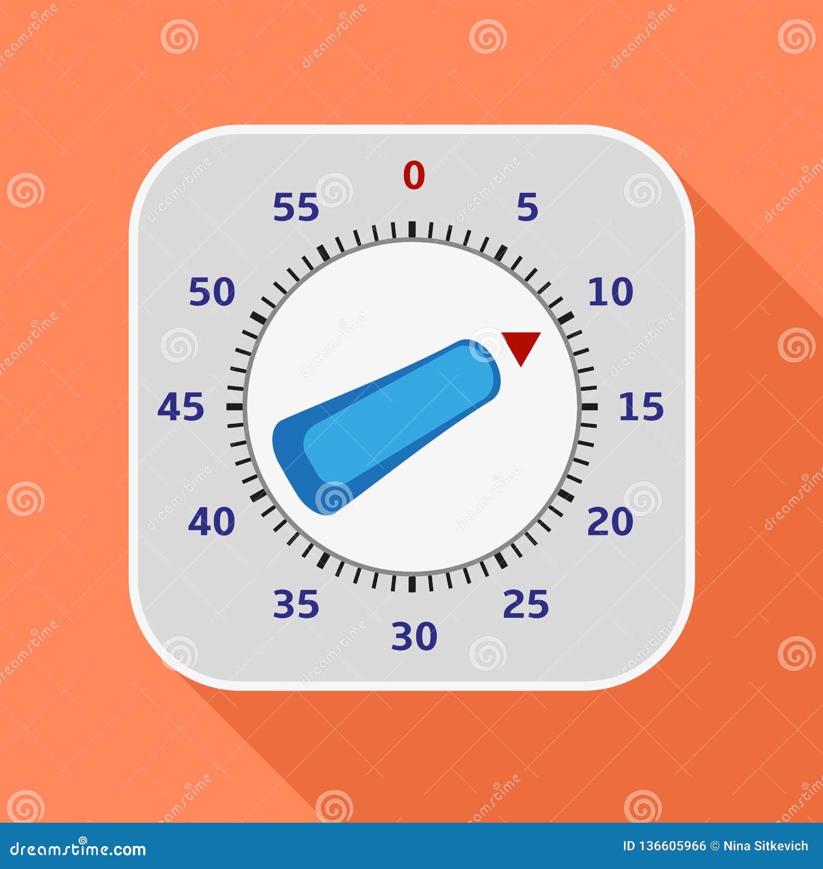 Kitchen Timer Icon, Flat Style Stock Vector - Illustration of icon ...