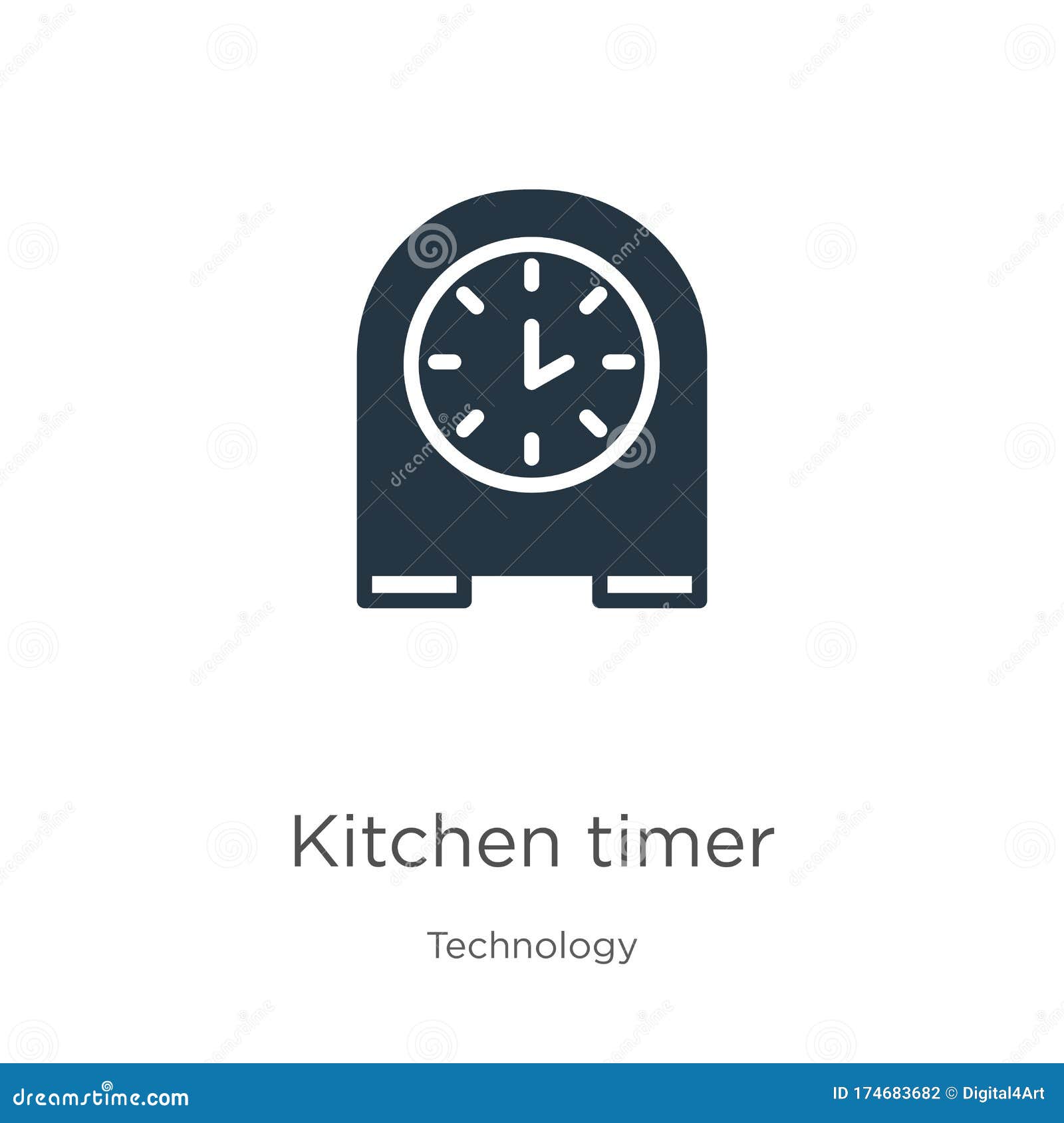Kitchen Timer Icon Vector. Trendy Flat Kitchen Timer Icon from ...