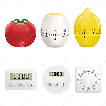 Kitchen Timer Mockup Set, Realistic Style Stock Vector - Illustration ...