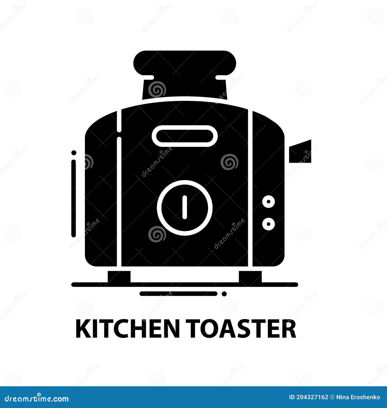 Kitchen Toaster Icon, Black Vector Sign with Editable Strokes, Concept ...