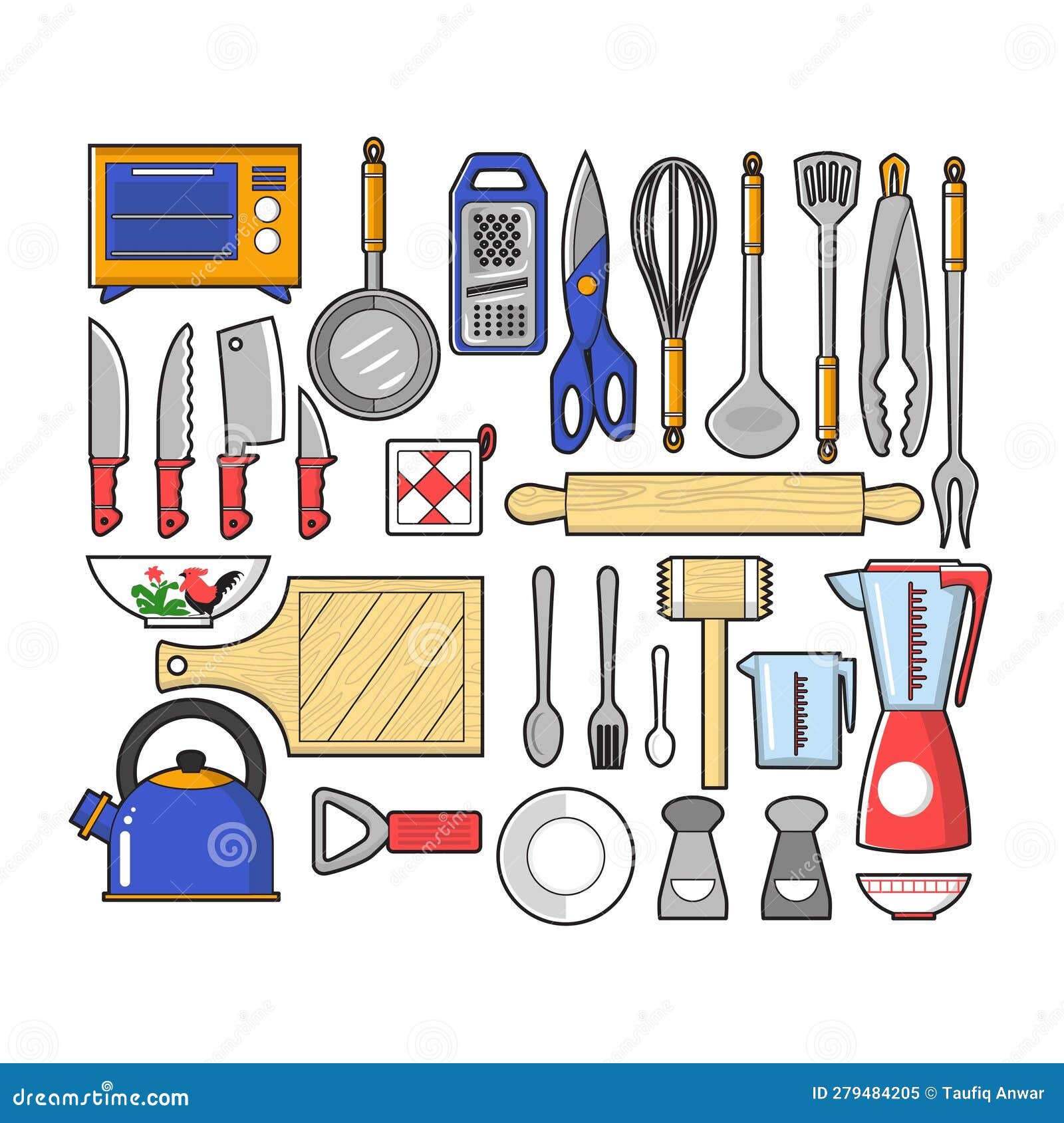 Kitchen Tool Cartoon Vector Design Isolated on White Background Stock ...