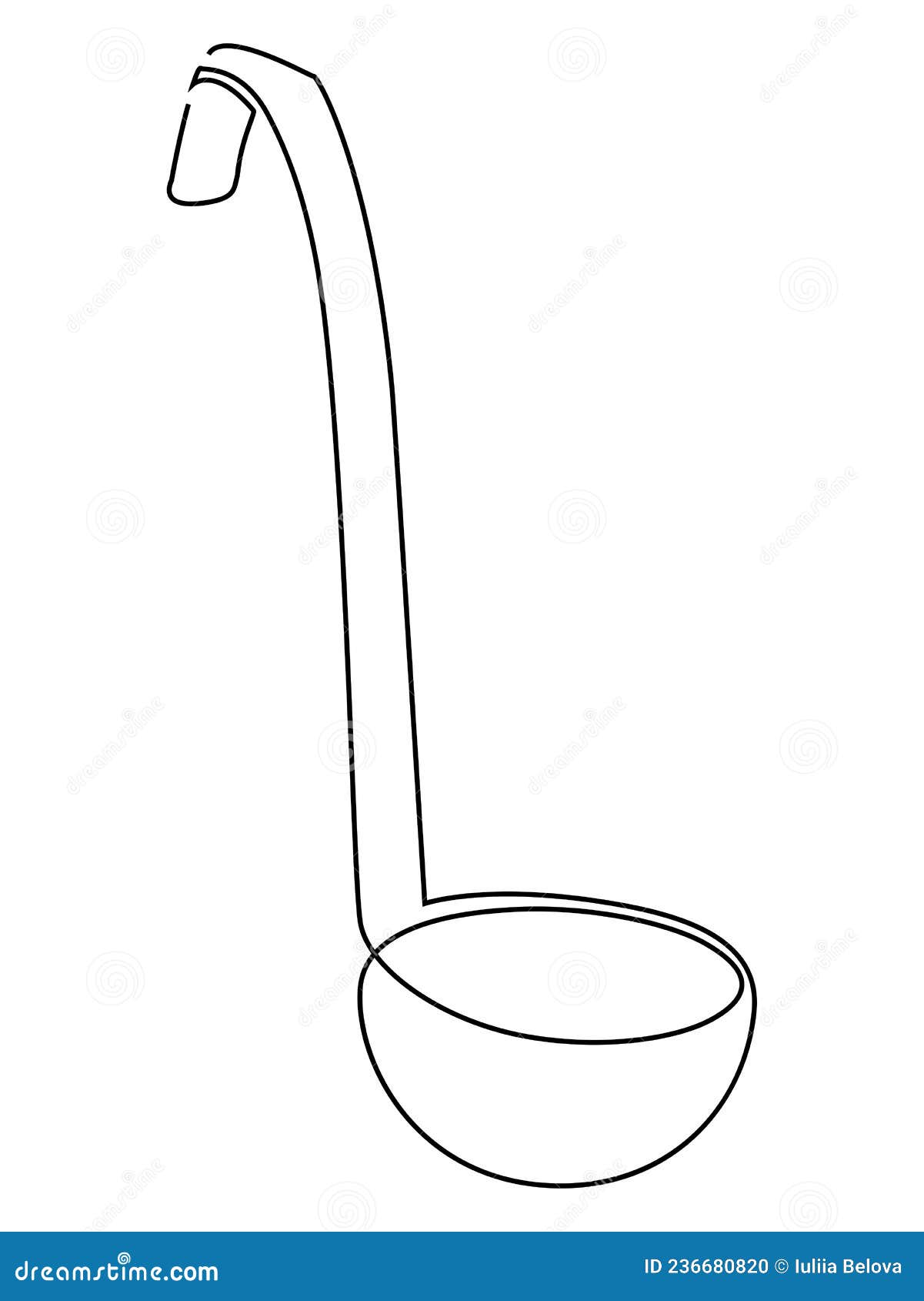 Kitchen Tool Ladle. Continuous Line Drawing Stock Vector - Illustration ...