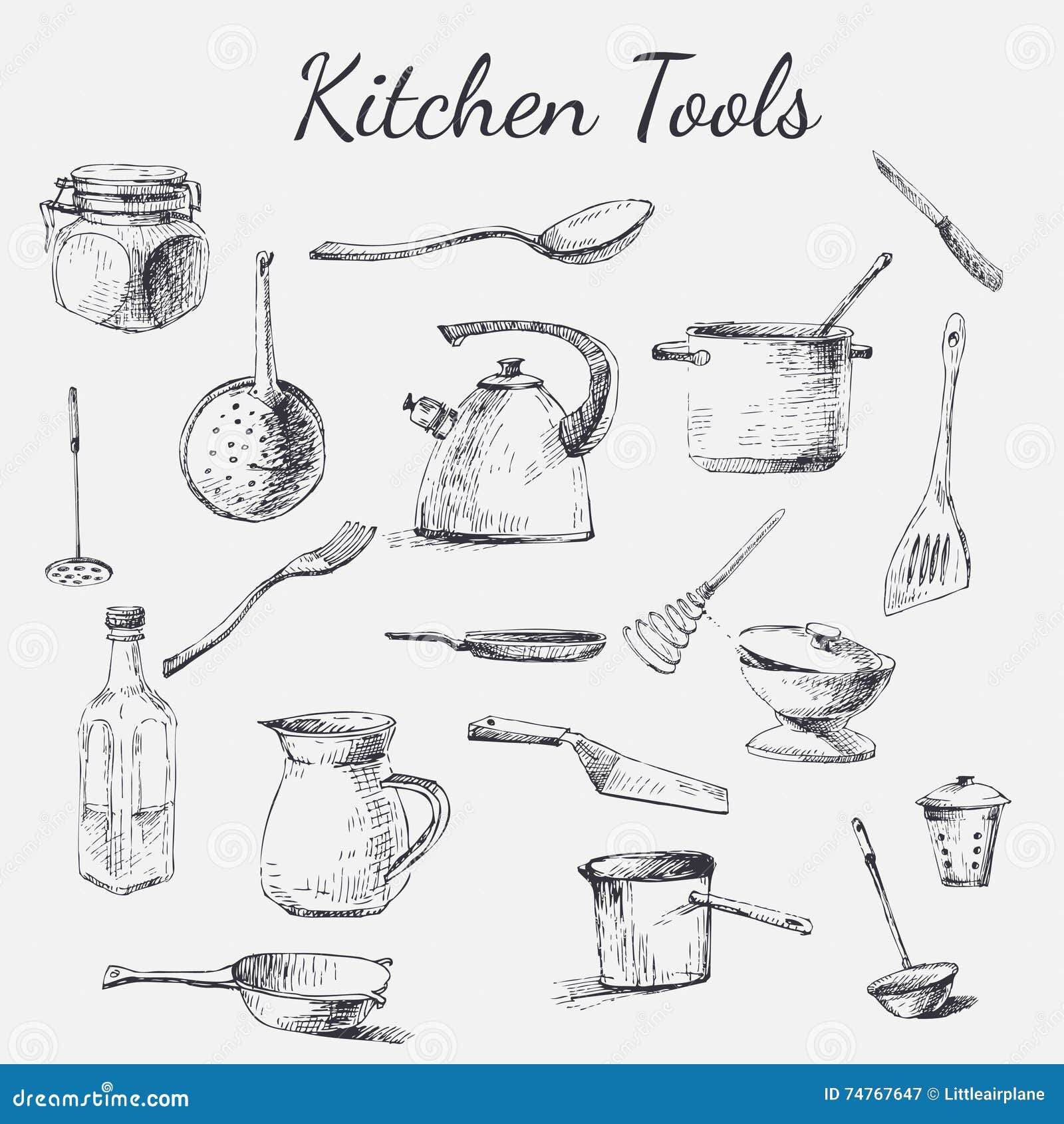 Kitchen tool set stock vector. Illustration of collection - 74767647