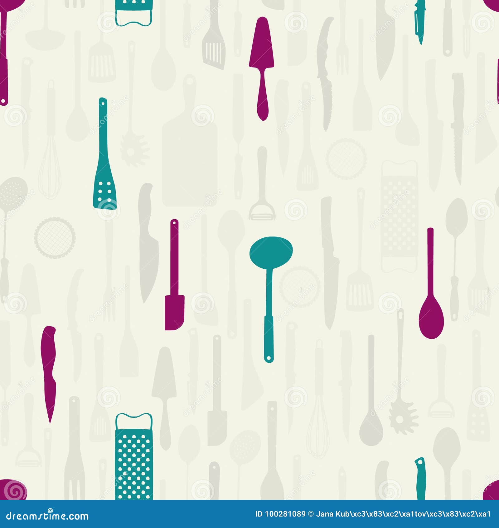 Kitchen tools background stock vector. Illustration of blue - 100281089