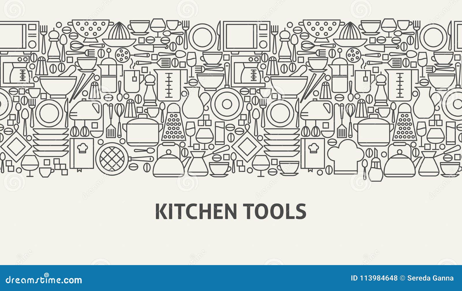 Kitchen Tools Banner Concept Stock Vector - Illustration of cook ...
