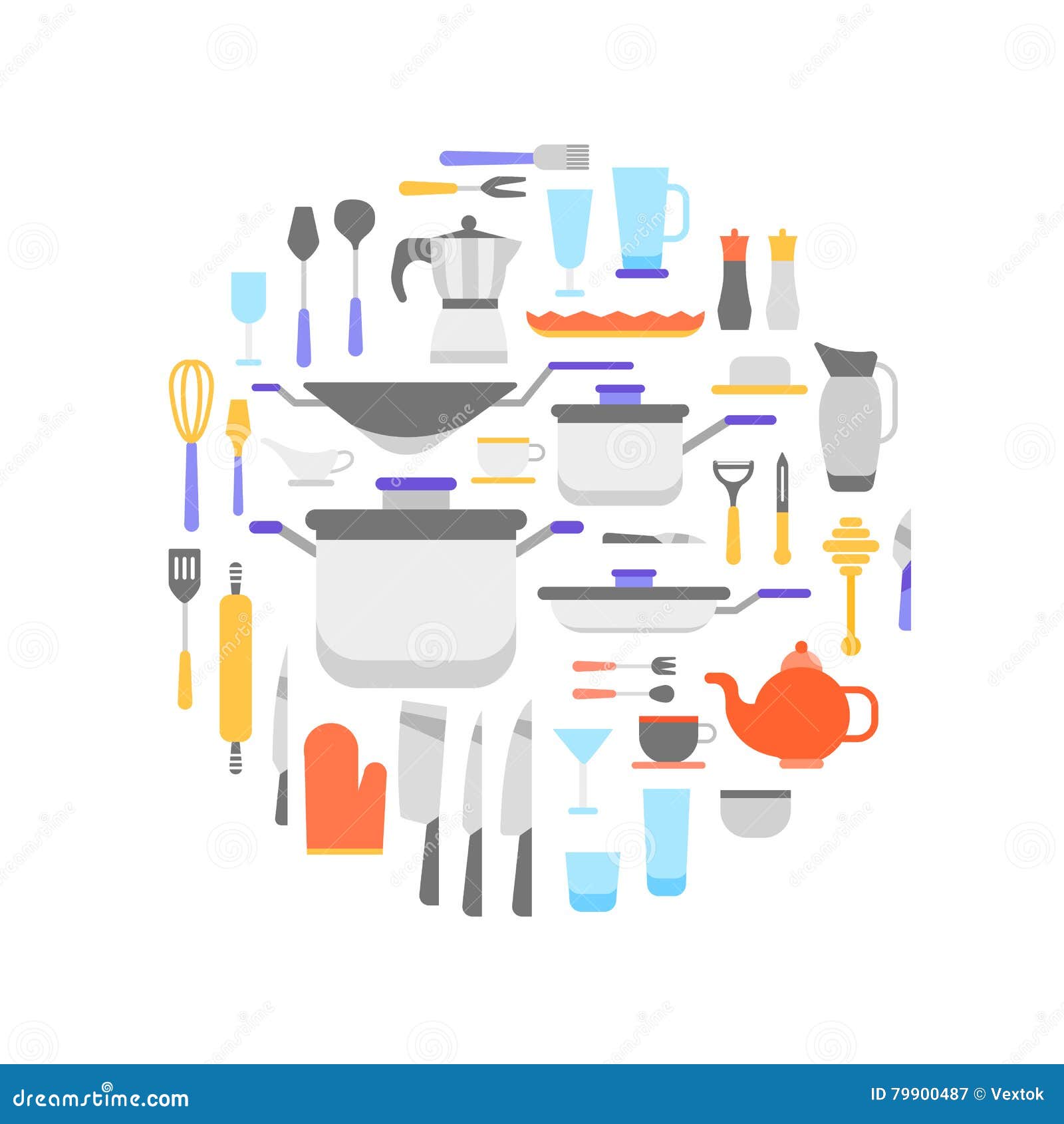 Kitchen tools collection stock vector. Illustration of cooking - 79900487