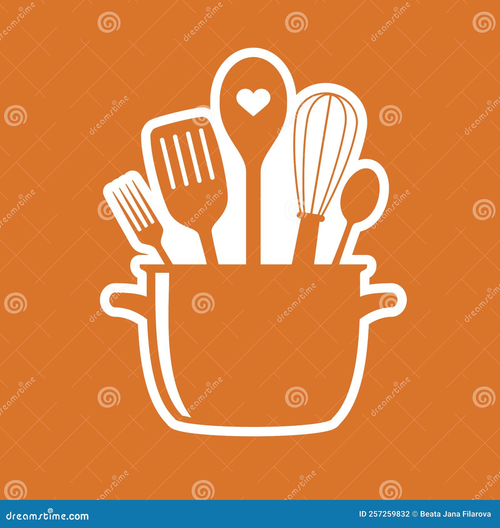 Set of Kitchen Utensils in a Kitchen Pot Icon Vector Stock Vector ...