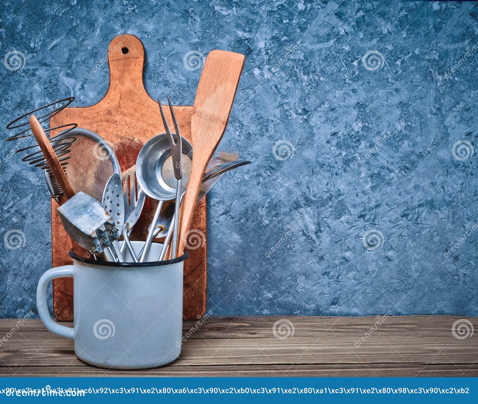 Kitchen Tools for Cooking on a Wooden Table Stock Photo - Image of ...