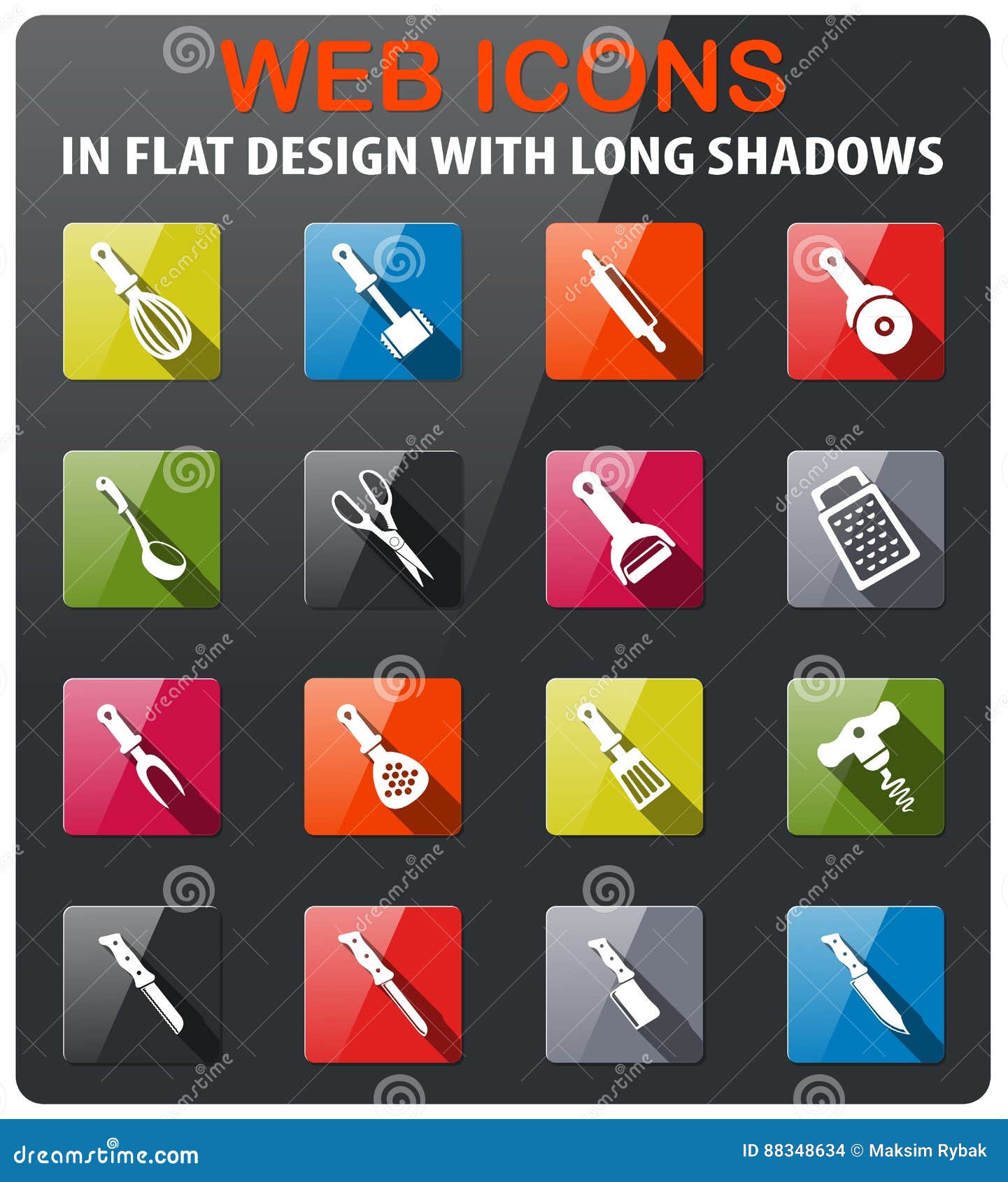 Kitchen tools icons set stock illustration. Illustration of kitchen ...