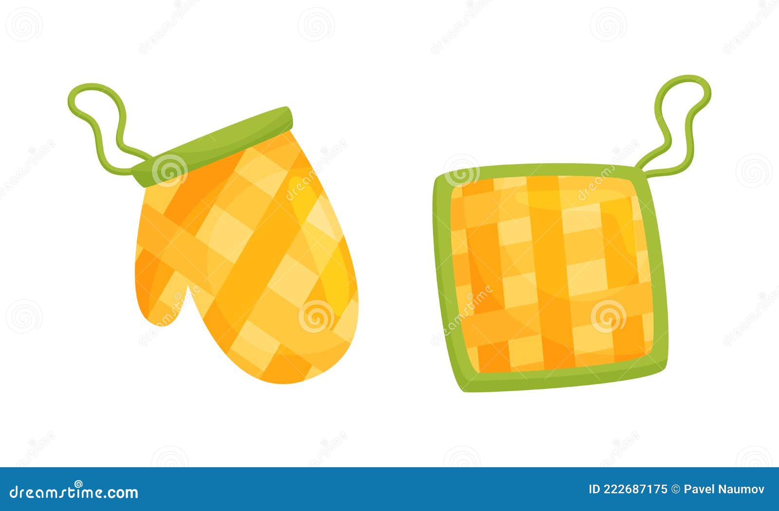 Kitchen Tools with Mitten As Pot-holder Vector Set Stock Vector ...